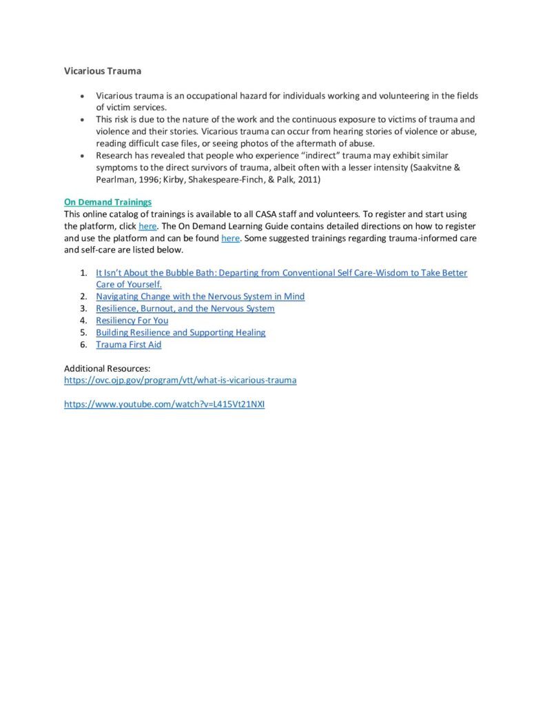 Vicarious Trauma Voices For Children